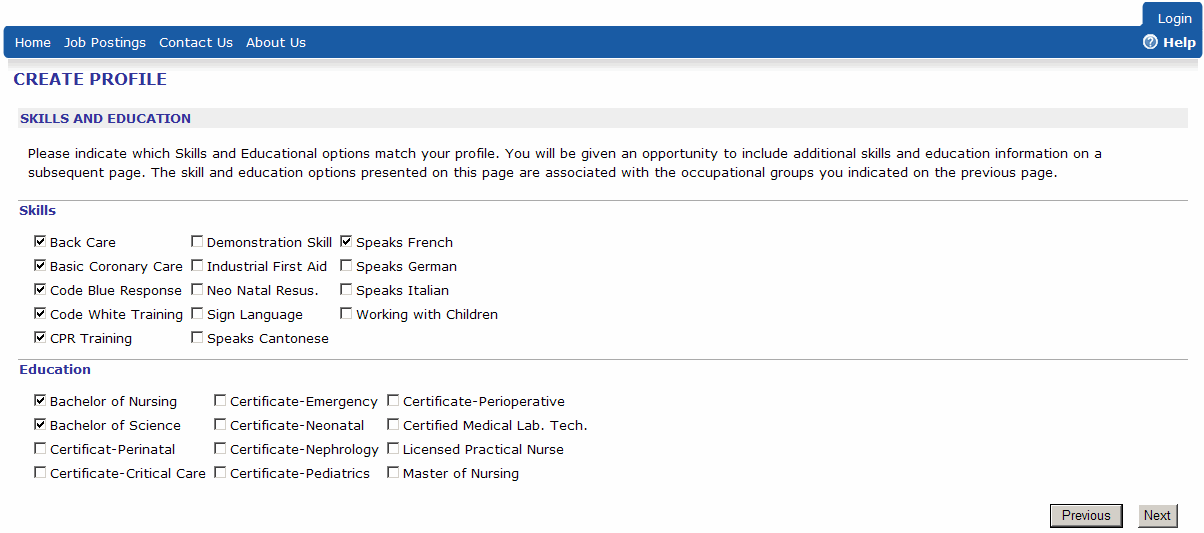 Creating an Applicant Profile
